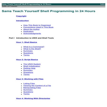 Unix shell programming in 24 hours | PDF
