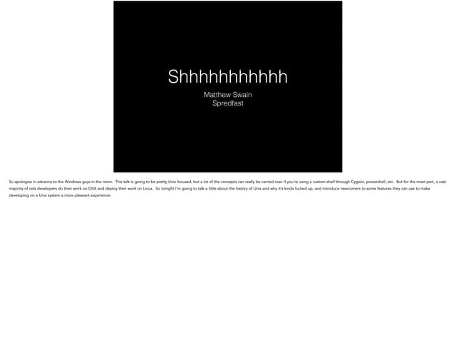Unix Shell Tricks For Rails Developers Ppt