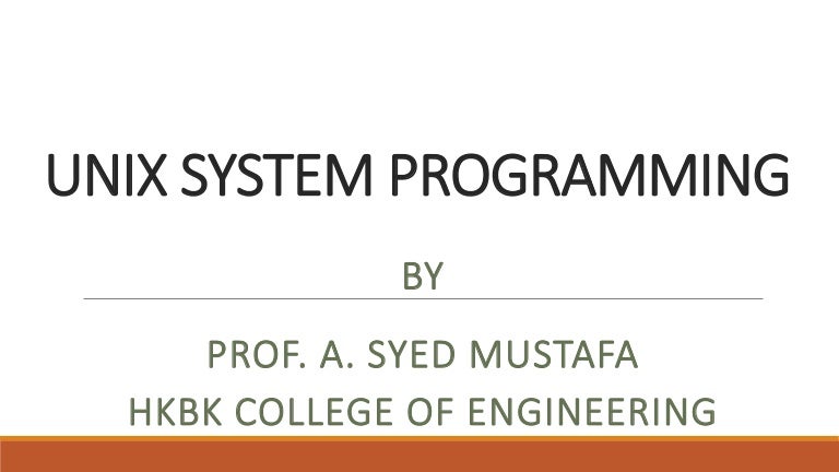 Unix System Programming 