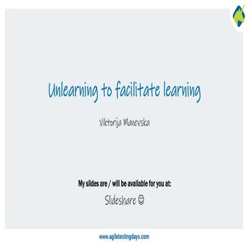 Unlearning to facilitate learning atd | PDF | Education