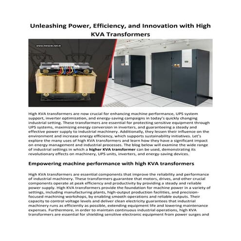 Unleashing Power, Efficiency, and Innovation with High KVA Transformers.pdf