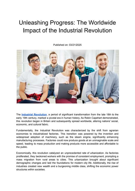 Industrial Revolution presentation slide | PPTX