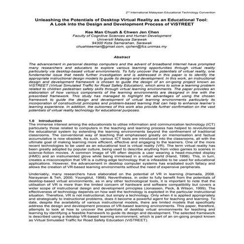 Unleashing the potentials of desktop virtual reality as an educational ...