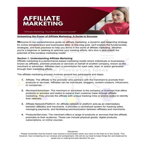 Your comprehensive guide to affiliate success!!! | PDF