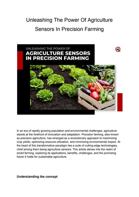 Unleashing The Power Of Agriculture Sensors In Precision Farming.pdf Unleashing The Power Of Agriculture Sensors In Precision Farming.pdf