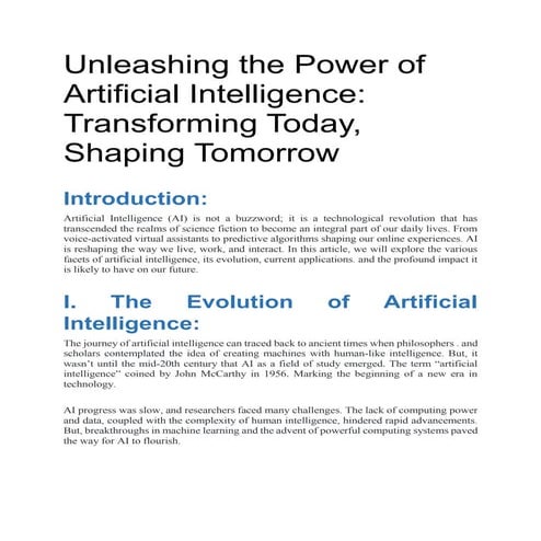 Unleashing the Power of Artificial Intelligence.docx