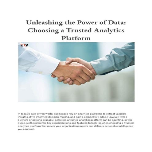 Unleashing The Power Of Data Choosing A Trusted Analytics Platformpdf 