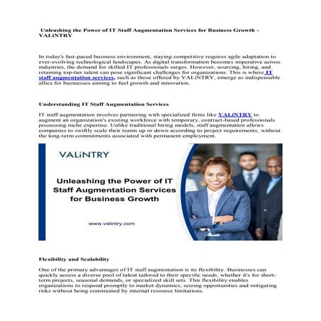 Unleashing the Power of IT Staff Augmentation Services for Business Growth - VALiNTRY.pdf