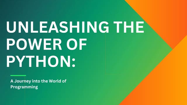 Unleashing the Power of Python.pptx Unleashing the Power of Python.pptx