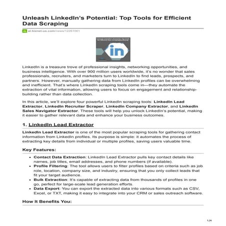 Unleash LinkedIns Potential Top Tools for Efficient Data Scraping.pdf