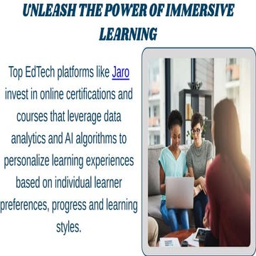 Unleash the Power of Immersive Learning. | PPT