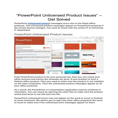 Powerpoint Unlicensed Product Issues” Get Solved