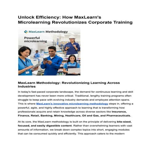 Unlock Efficiency_ How MaxLearn's Microlearning Revolutionizes Corporate Training.pdf