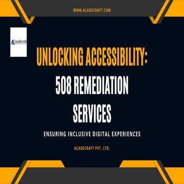 Unlocking Accessibility: 508 Remediation Services.pdf | IT and Internet Support | Internet