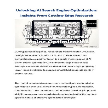 Unlocking AI Search Engine Optimization | PDF | Search | Internet