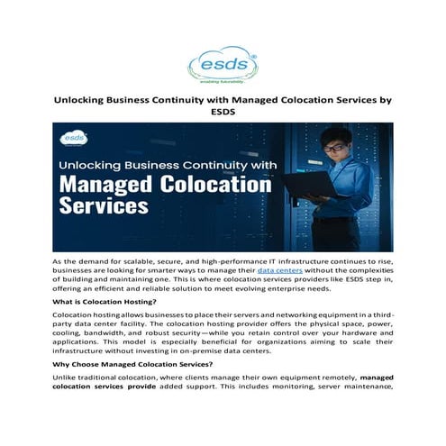 Unlocking Business Continuity with Managed Colocation Services by ESDS.pdf