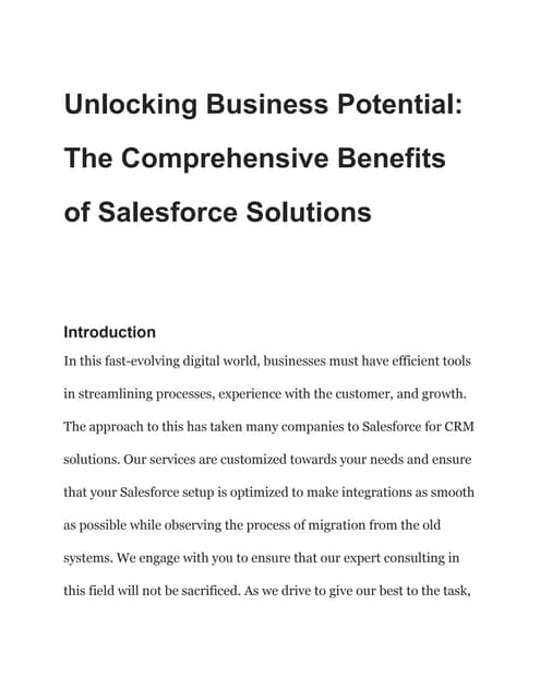 Empowering Business Transformation with Salesforce Generative AI and Advanced Data Architecture ...