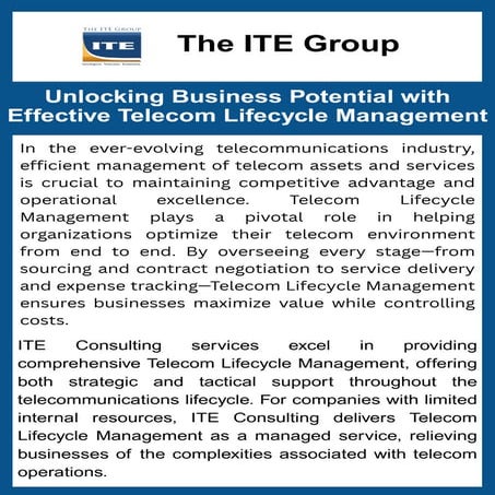 Unlocking Business Potential with Effective Telecom Lifecycle Management | PDF
