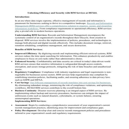 Unlocking Efficiency and Security with RIM Services at HEX64.docx