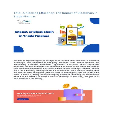 Unlocking Efficiency The Impact of Blockchain in Trade Finance | PDF