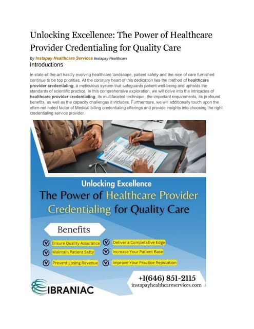 Credentialing | PPT | Healthcare Industry | Industries
