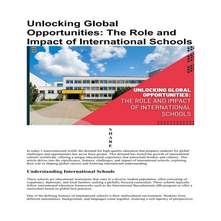 Unlocking Global Opportunities: The Role and Impact of International ...
