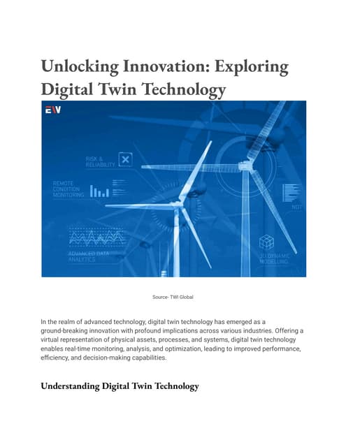 Digital twin technology - seminar presentation | PPTX | Internet | Computing