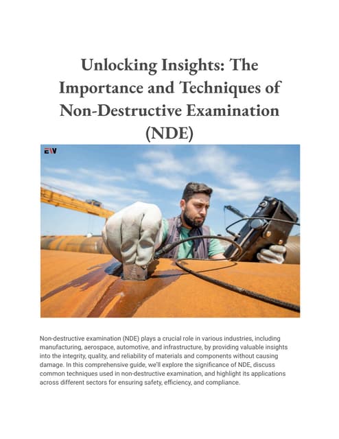 Non Destructive Testing Lab Ppt