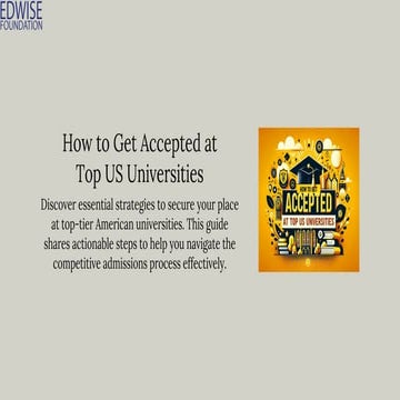 How to Get Accepted at Top US Universities. | PDF