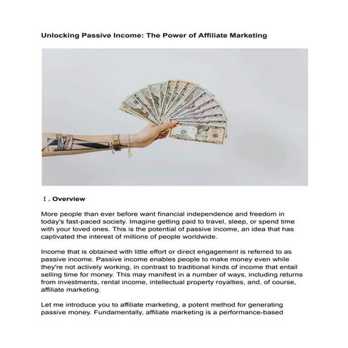 Unlocking Passive Income: The Power of Affiliate Marketing | PDF
