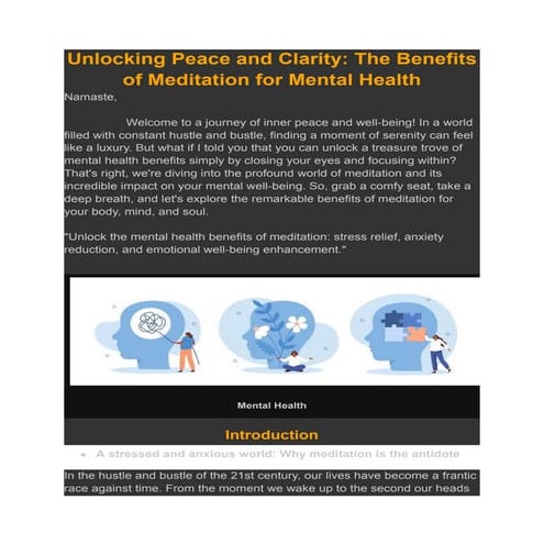 Unlocking Peace and Clarity_ The Benefits of Meditation for Mental ...
