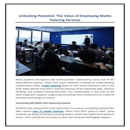 Maths Tutoring Services Pdf