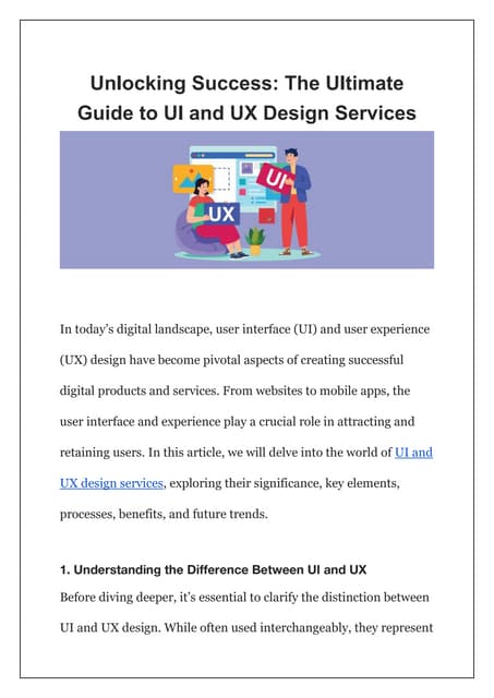 Enhancing User Experience: The Impact of UI/UX Design Services | PDF