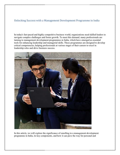 Management Development Program | PPTX | Business Administration | Business