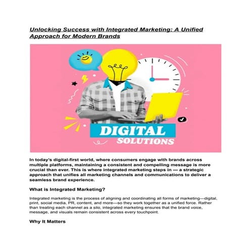 Unlocking Success with Integrated Marketing_ A Unified Approach for ...