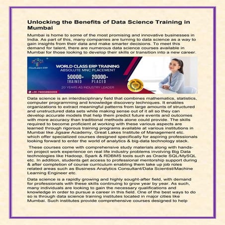 ExcelR- Data Science, Data Analytics, Business Analytics Course Training Mumbai | PPTX