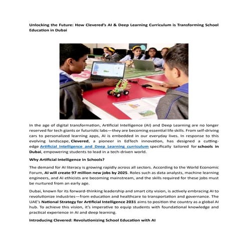 Unlocking the Future - How Clevered’s AI and Deep Learning Curriculum ...