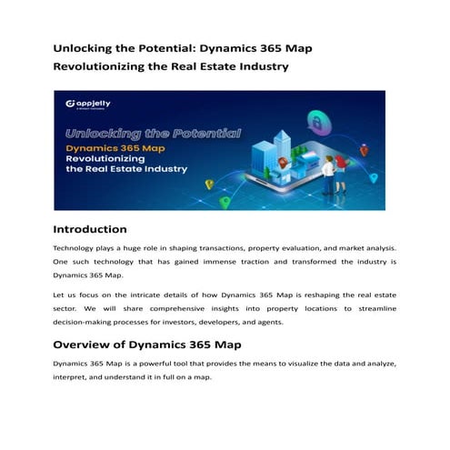 Unlocking the Potential_ Dynamics 365 Map Revolutionizing the Real Estate Industry.pdf