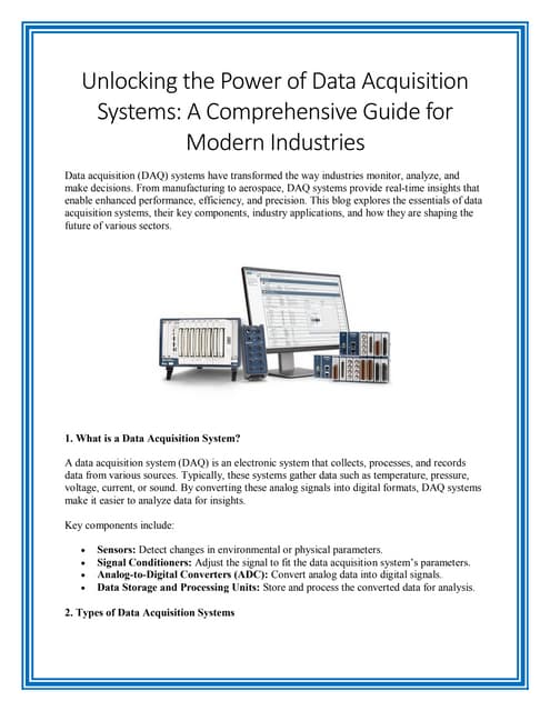 Essential Guide To Data Acquisition Equipmentpdf
