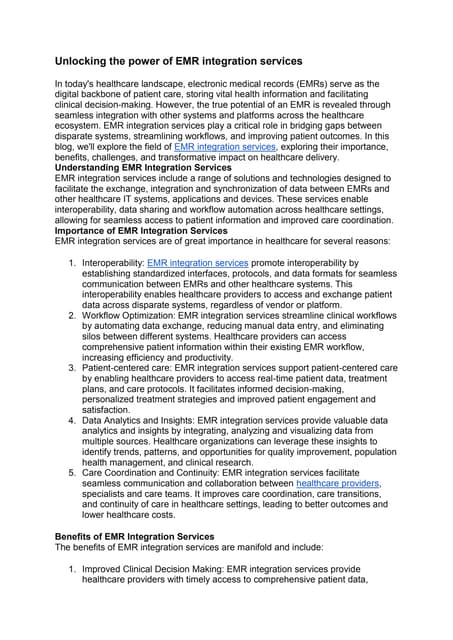 Epic Integration | PDF