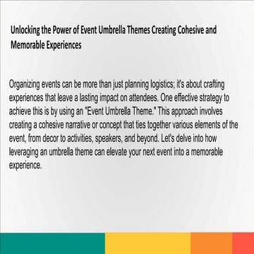 Unlocking the Power of Event Umbrella Themes Creating Cohesive and ...