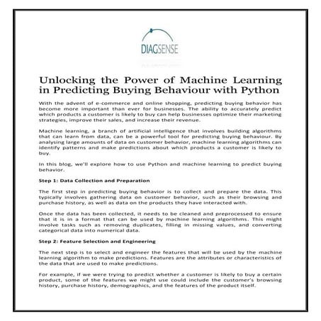 Unlocking the Power of Machine Learning in Predicting Buying Behaviour ...