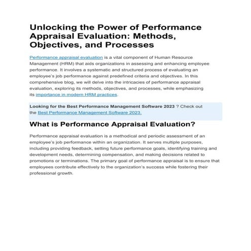 Performance appraisal | PPTX