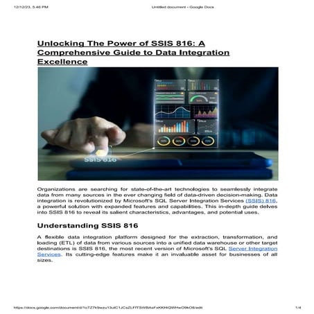 Unlocking The Power Of Ssis 816 A Comprehensive Guide To Data Integration Excellence Pdf
