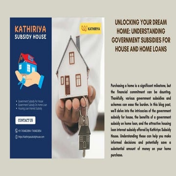 Unlocking Your Dream Home Understanding Government Subsidies for House ...