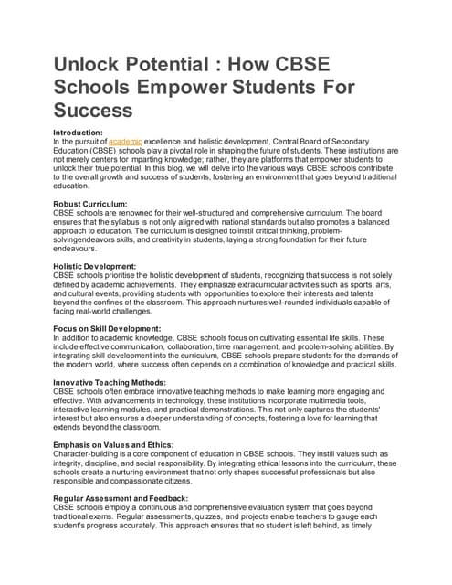 What Does CBSE School Do To Promote 21st Century Education? | PPT