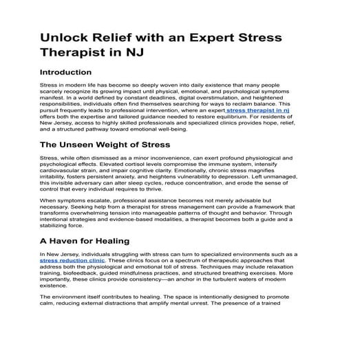 Unlock Relief with an Expert Stress Therapist in NJ.pdf