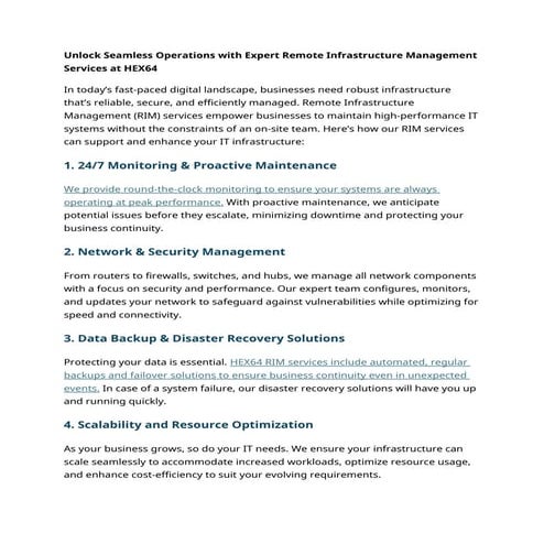 Unlock Seamless Operations with Expert Remote Infrastructure Management ...