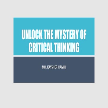 Unlock the Mystery of Critical Thinking | PPSX