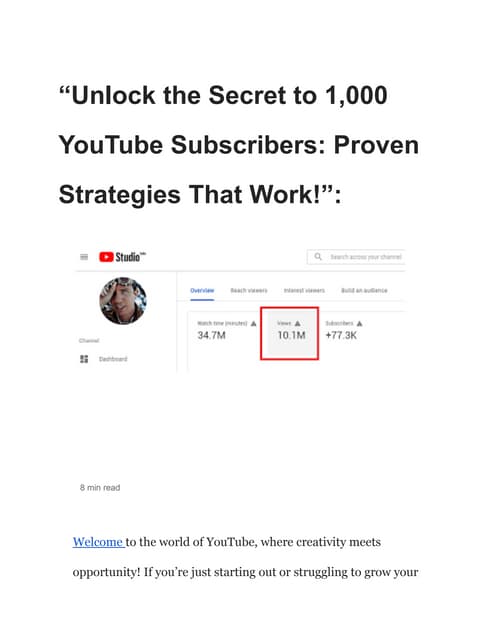 YouTube Mastery, Monetization, and Revenue Checklist | PDF